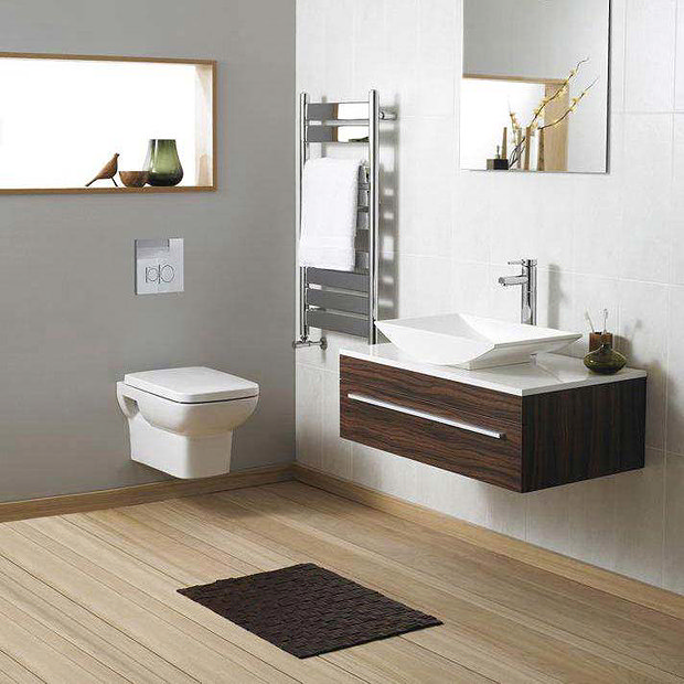Ultra Equity Wall Mounted Basin Unit W900 x D360mm - Walnut Finish ...