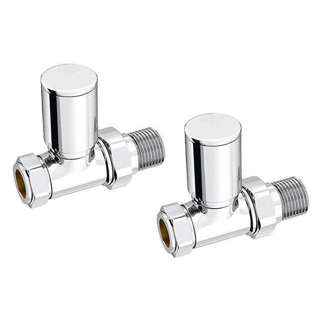 Straight Radiator Valves - Chrome | Victorian Plumbing