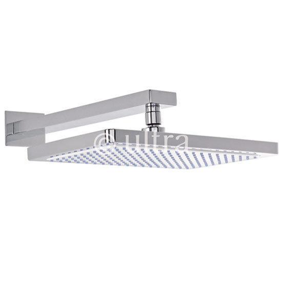 Ultra Rectangular Fixed Head and Large Rectangular Shower Arm - HEAD42 ...