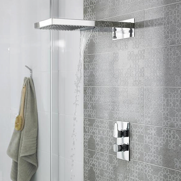 Ultra Rectangular Shower Head with Water Blade & Diverter - HEAD86 at ...
