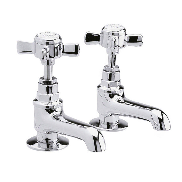 Traditional Basin Taps - Chrome - IJ321 at Victorian Plumbing UK