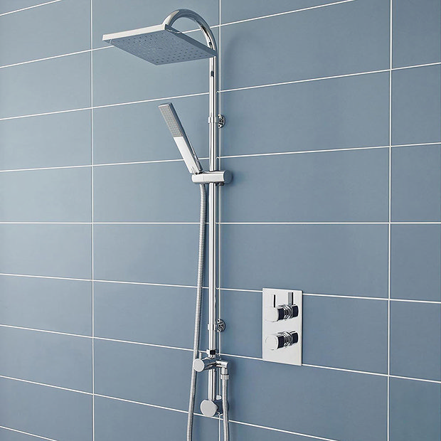 Hudson Reed Worth Rigid Riser Shower Kit with Concealed Outlet Elbow ...