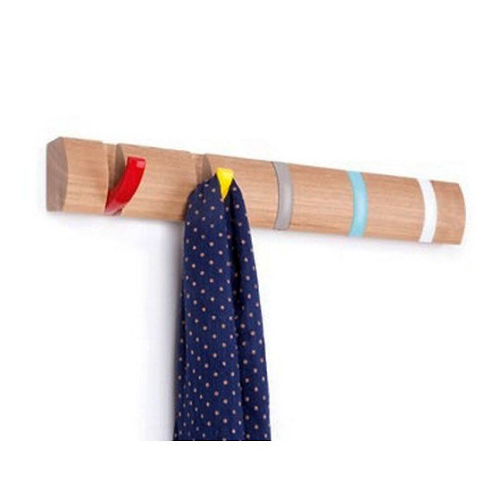 Umbra - Flip Wall-Mount 5 Hook Rack - Natural/Assorted - 318850-727 at ...