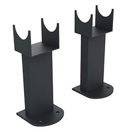 Metro Gloss Black Floor Mounted Radiator Feet | Victorian Plumbing UK