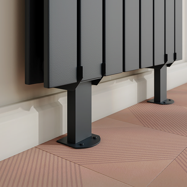 Urban Anthracite Floor Mounted Radiator Feet | Victorian Plumbing UK