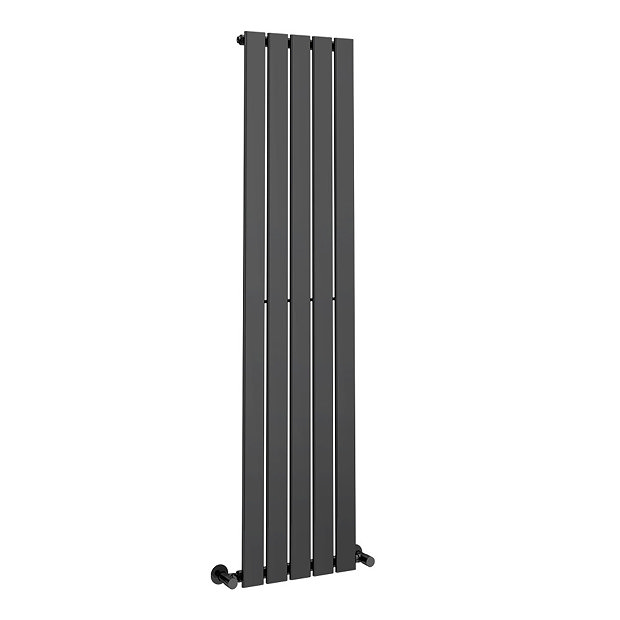 Urban Black Nickel 1600 x 375mm Vertical Single Panel Radiator - 5 Bars ...