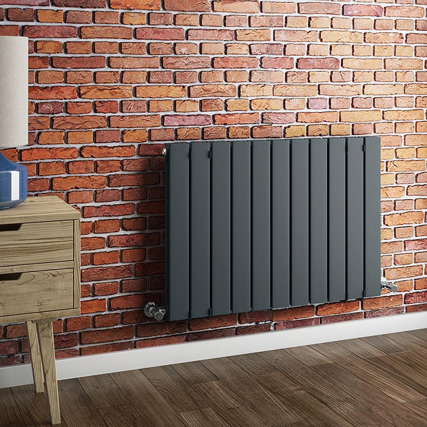 Anthracite Double Flat Panel Horizontal Radiator