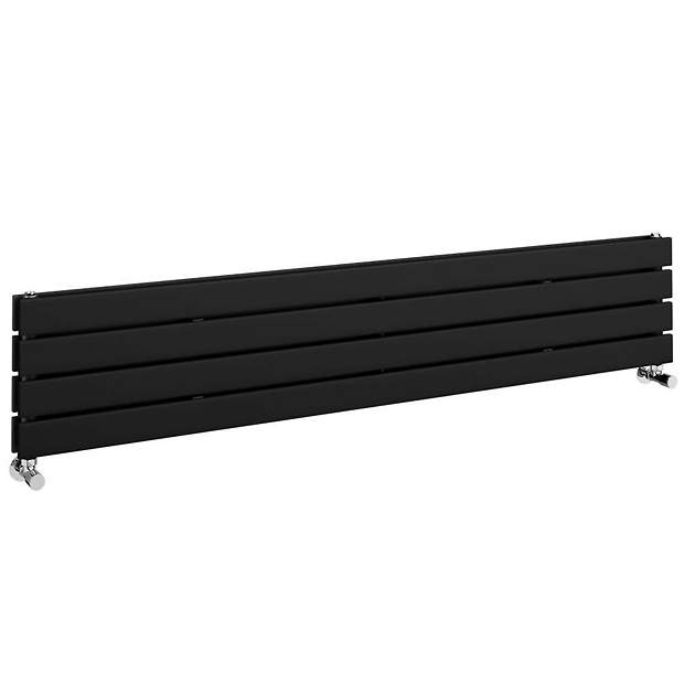Urban Horizontal Radiator - Matt Black - Double Panel (1600mm Wide ...
