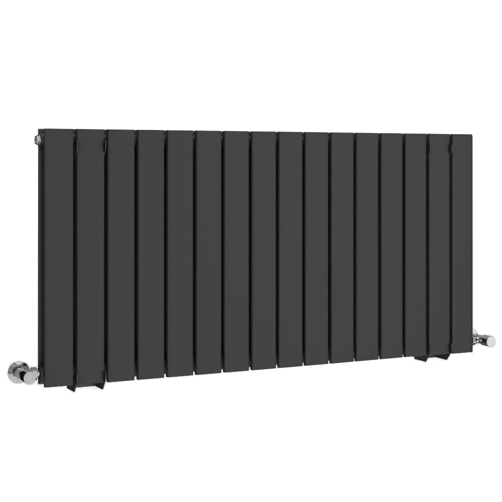 Urban Horizontal Radiator - Matt Black - Double Panel (600mm High ...