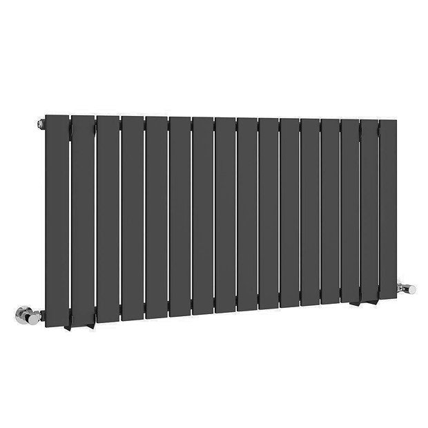 Urban Horizontal Radiator - Matt Black - Single Panel (600mm High ...