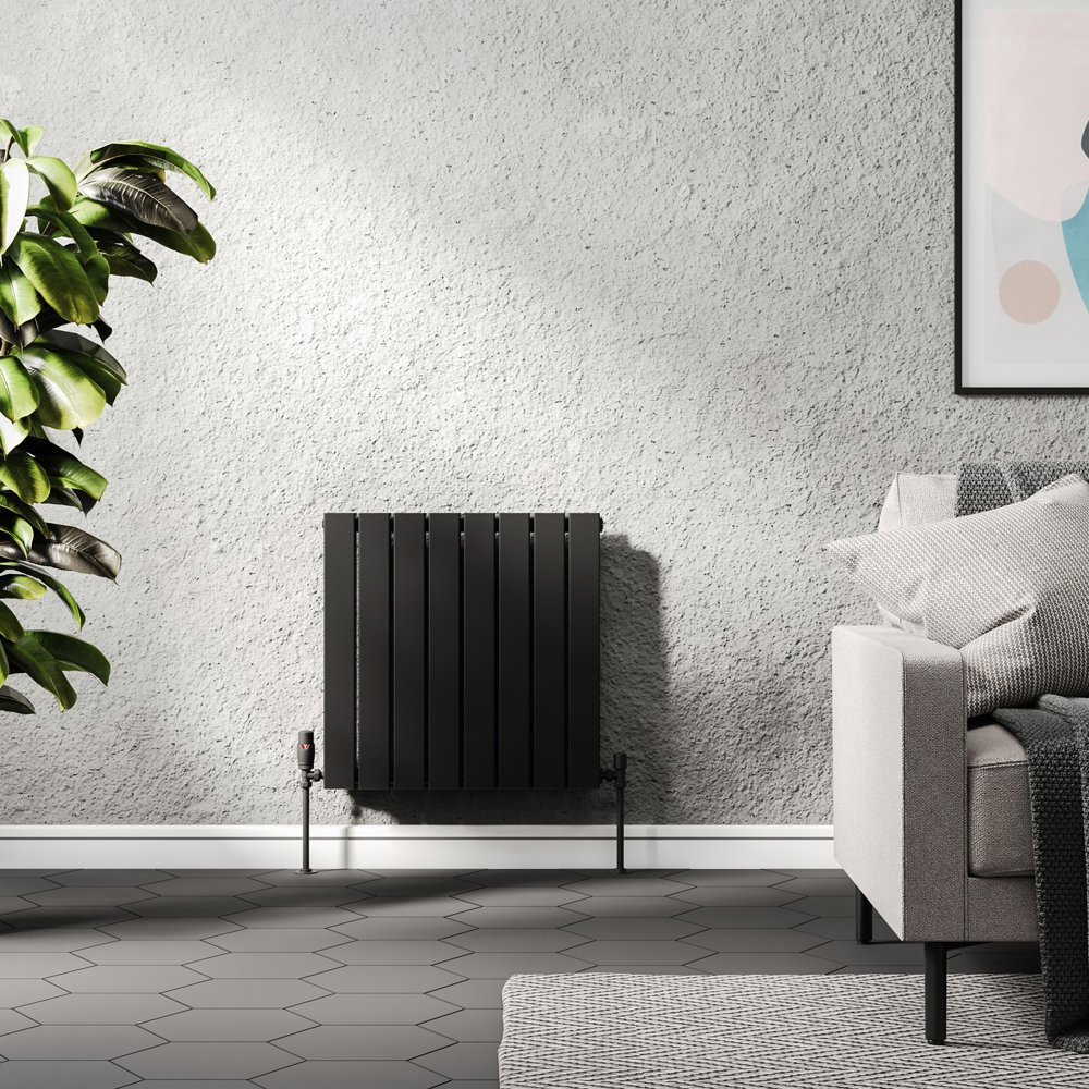 Urban Horizontal Radiator - Matt Black - Single Panel (600mm High ...