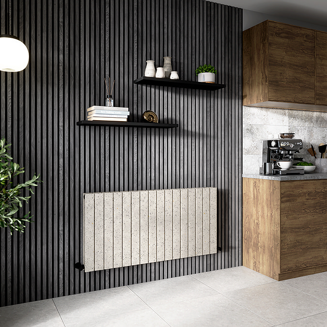 Urban Horizontal Radiator - Taupe Speckled Stone Effect - Double Panel ...