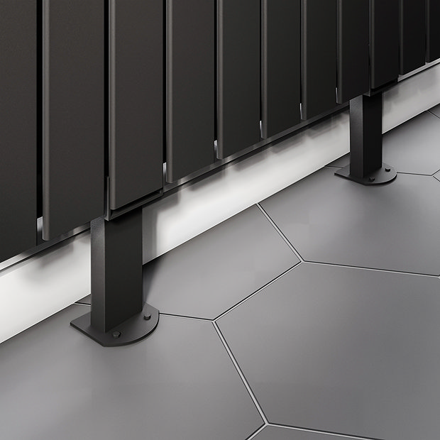 Urban Matt Black Floor Mounted Radiator Feet | Victorian Plumbing UK