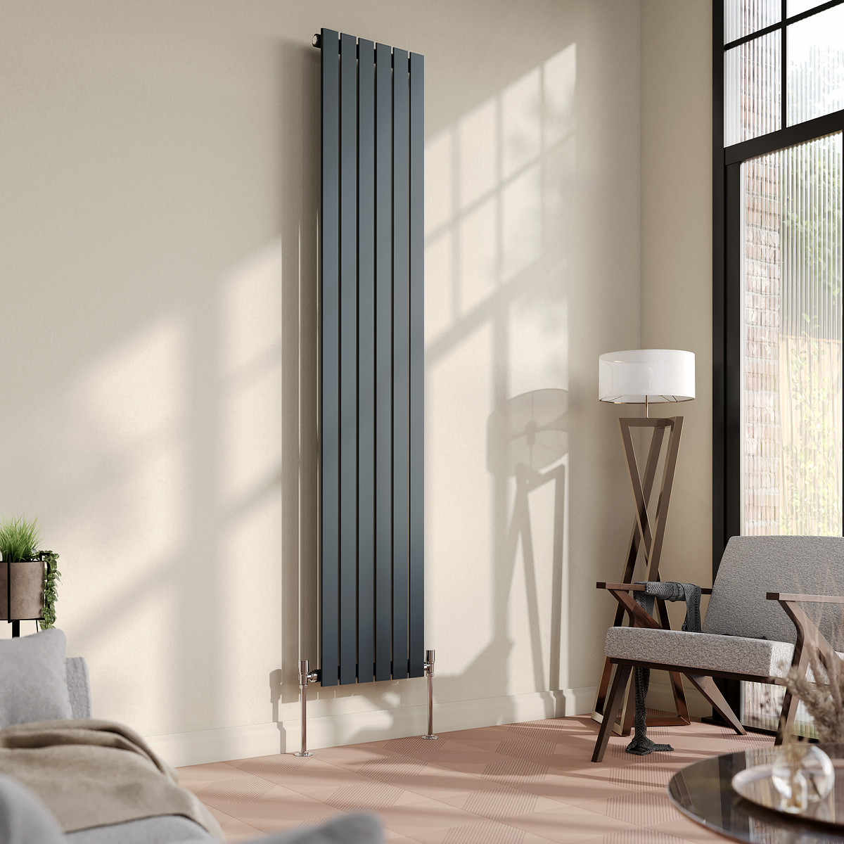 Urban Vertical Radiator 1800 x 354mm Single Panel | Anthracite | At ...