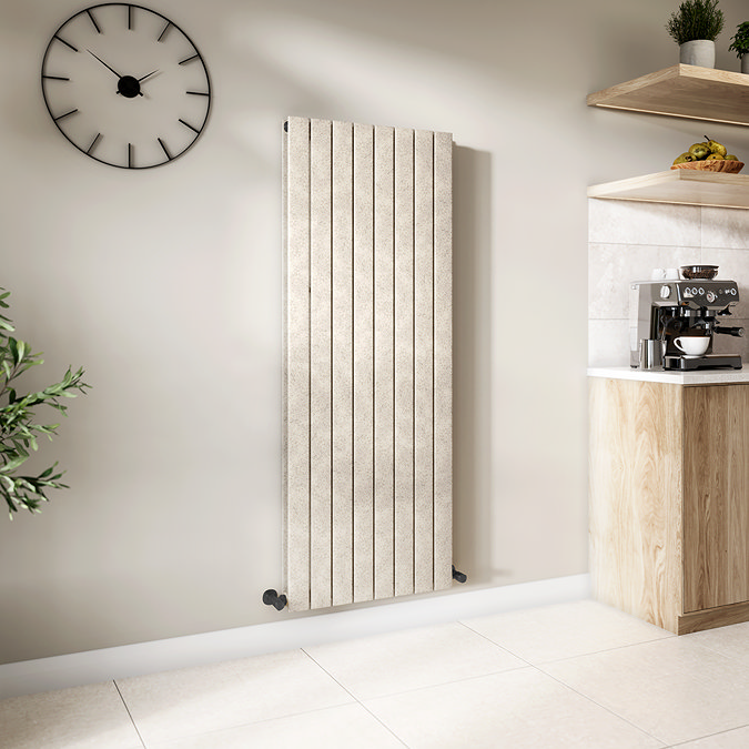 Double Vertical Radiator - Taupe Speckled Stone Effect | Victorian Plumbing