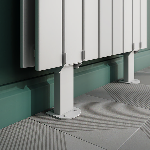 Urban White Floor Mounted Radiator Feet | Victorian Plumbing UK