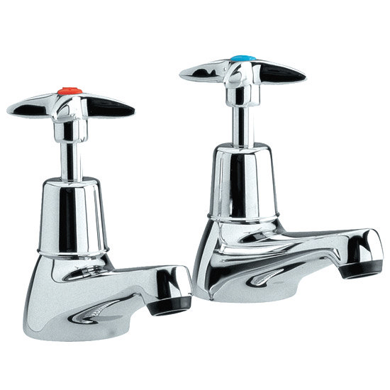 Utility Solo Cross Basin Taps at Victorian Plumbing UK