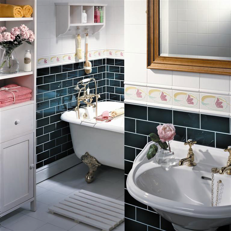 V&A - 88 Peacock Plain Field Wall Tiles - 152x76mm - VA2005 at ...