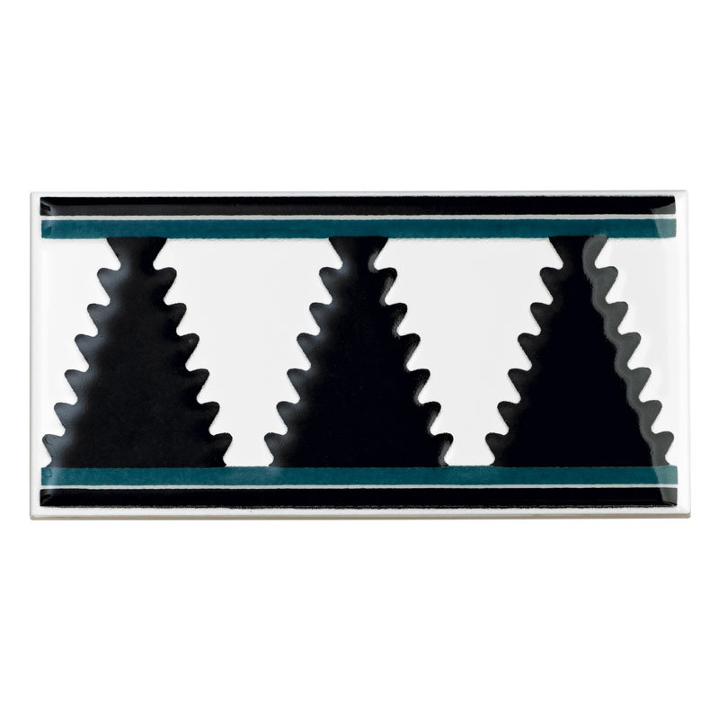 V&A - Owen Green/Black Border Wall Tile - 152X75mm - VA90115 at ...