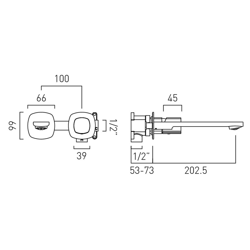 Vado Cameo Leverless Low-Pressure Wall Mounted Basin Mixer - Matt White ...