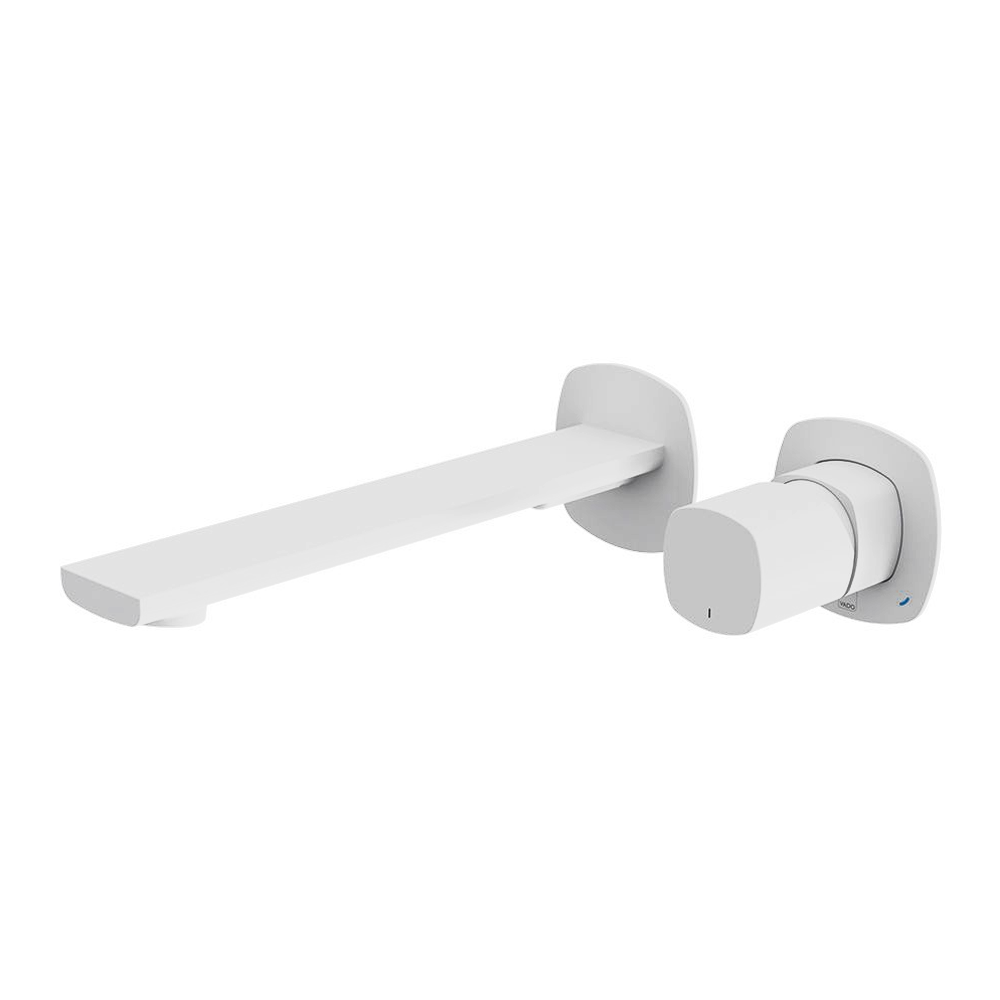 Vado Cameo Leverless Low-Pressure Wall Mounted Basin Mixer - Matt White ...