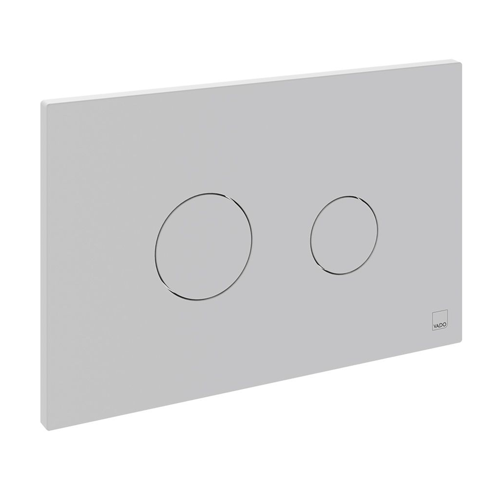 Vado Round Button Dual Flush Plate - Matt White | Victorian Plumbing