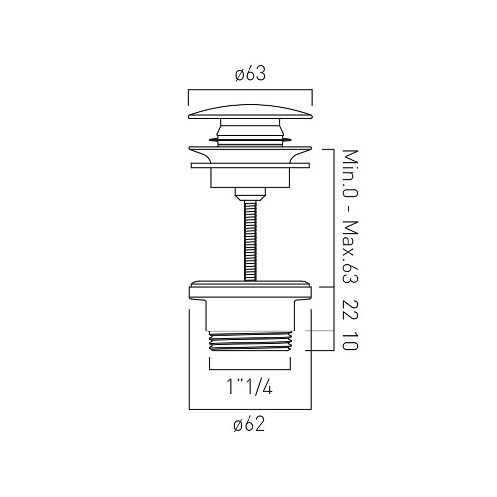 Vado Universal Click-Clack Basin Waste - Satin Brass | Victorian Plumbing