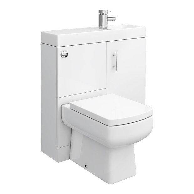 Valencia 800mm SQ Plus Gloss White Combination Basin + WC Unit ...