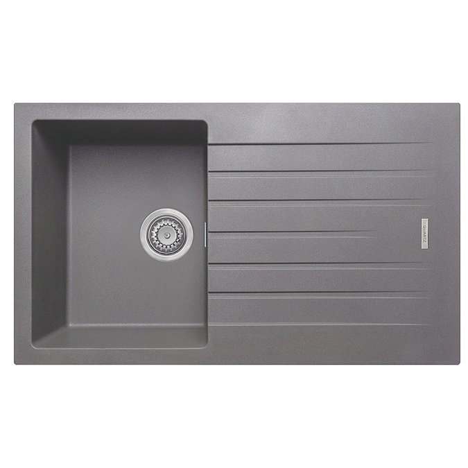 Venice 860 x 500mm Granite Grey 1.0 Bowl Kitchen Sink with Drainer + Waste