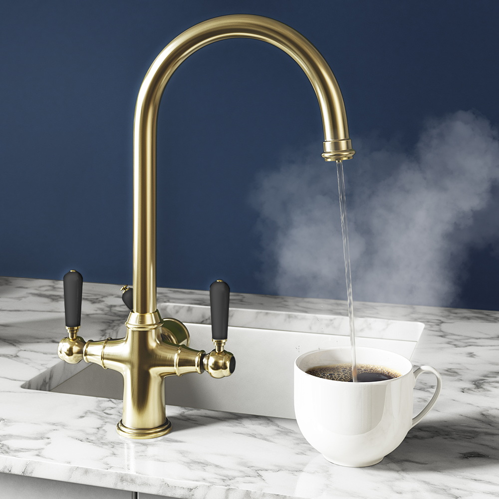 Bower Traditional 3-in-1 Instant Boiling Water Tap - Cruciform Brushed ...