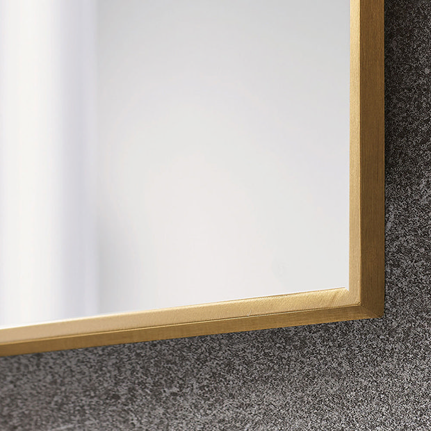Venice Brushed Brass 400 x 700mm Rectangular Mirror