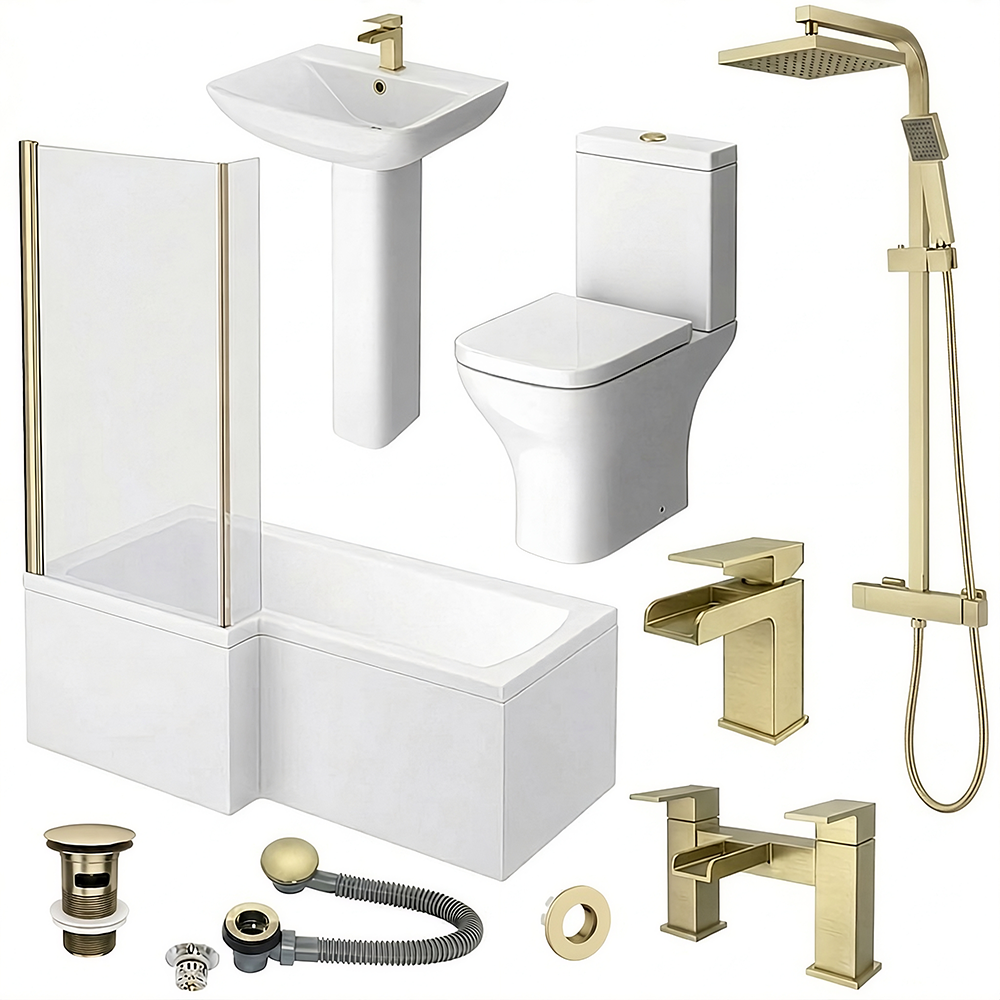 Venice L-Shaped Complete Bathroom Package | Victorian Plumbing UK