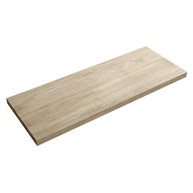 Venice Floating Basin Shelf (Light Oak - 1200mm Wide) incl. 2 Round ...