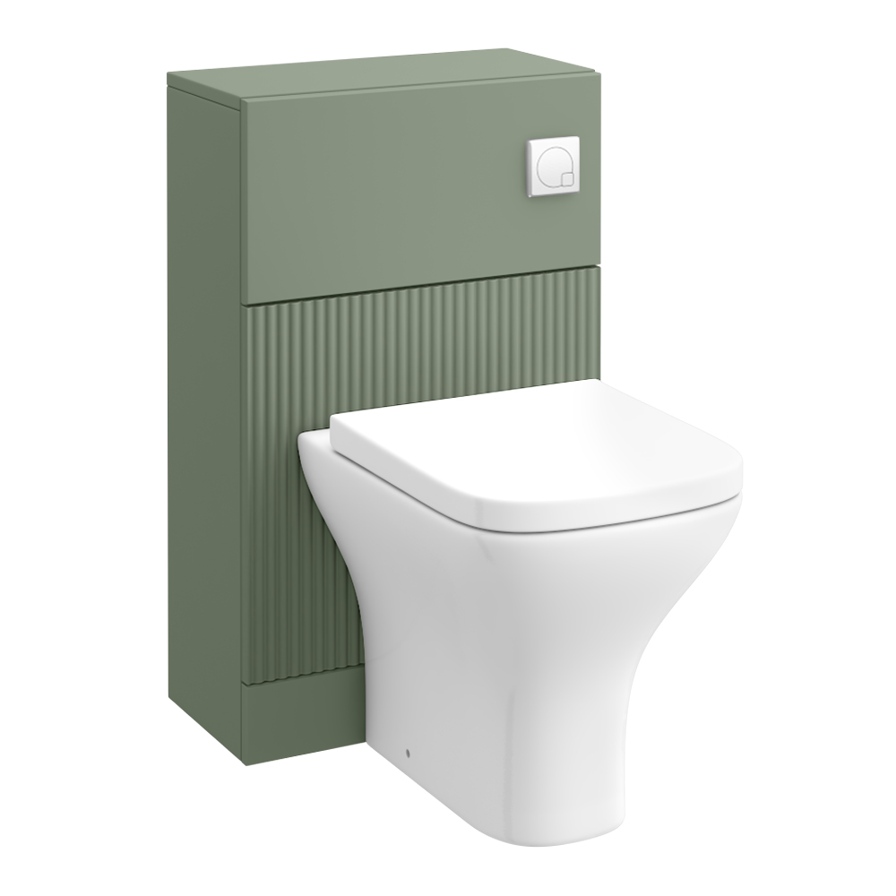Venice Fluted Green Complete Toilet Unit with Pan, Cistern + Chrome Flush