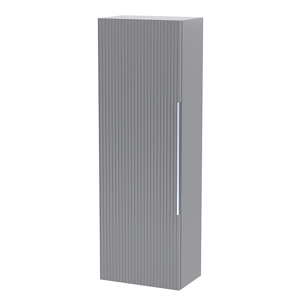 Venice Fluted Wall Hung Tall Storage Cabinet - Grey
