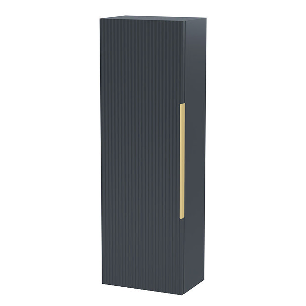 Venice Fluted Wall Hung Tall Storage Cabinet - Satin Anthracite with ...