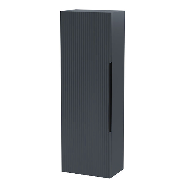 Venice Fluted Wall Hung Tall Storage Cabinet - Satin Anthracite with ...