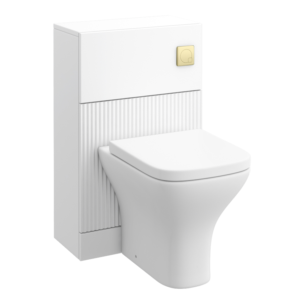 Venice Fluted White Complete Toilet Unit with Pan, Cistern + Brushed ...