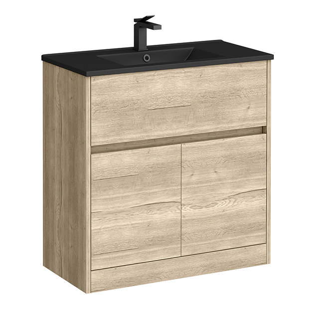 Venice Linea Floor Standing Vanity Unit w. Drawer and 2-Doors - Rustic ...