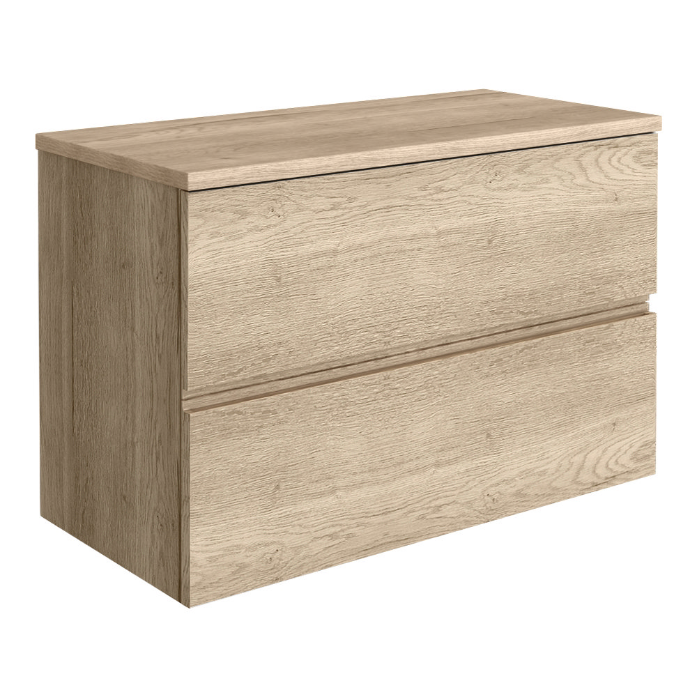 Venice Linea Rustic Oak Countertop Basin Unit - 800mm 2 Drawer with ...