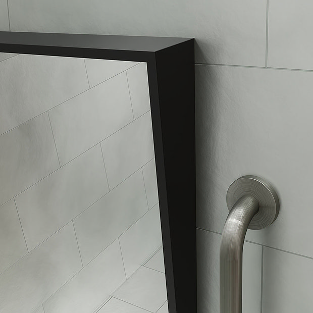 Venice Matt Black 500 x 800mm Angled Mirror
