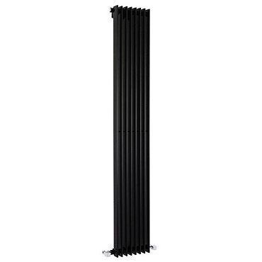 Vertical Single Panel Radiator 1800 x 304mm - High Gloss Black - Ex ...