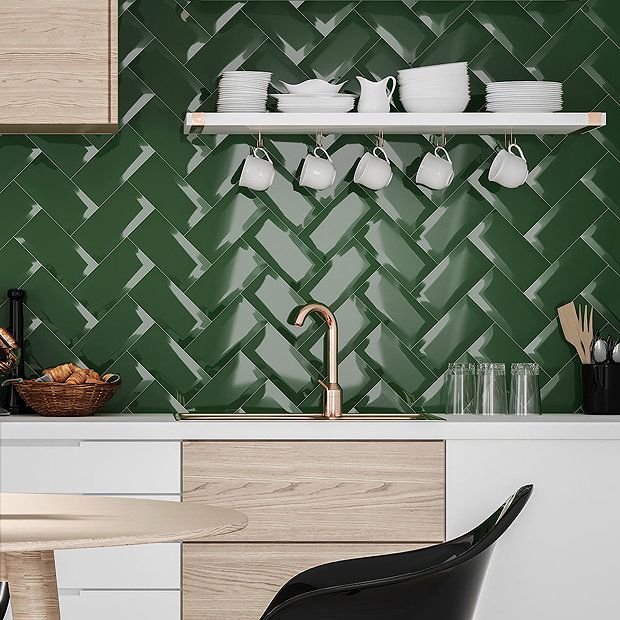 Victoria Metro Wall Tiles - Green - 20 x 10cm
