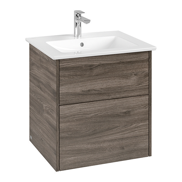 Villeroy and Boch Finero Stone Oak 600mm Wall Hung 2-Drawer Vanity Unit