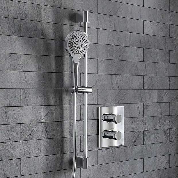 Villeroy and Boch Square Verve Complete Shower Set with Slider Rail Kit
