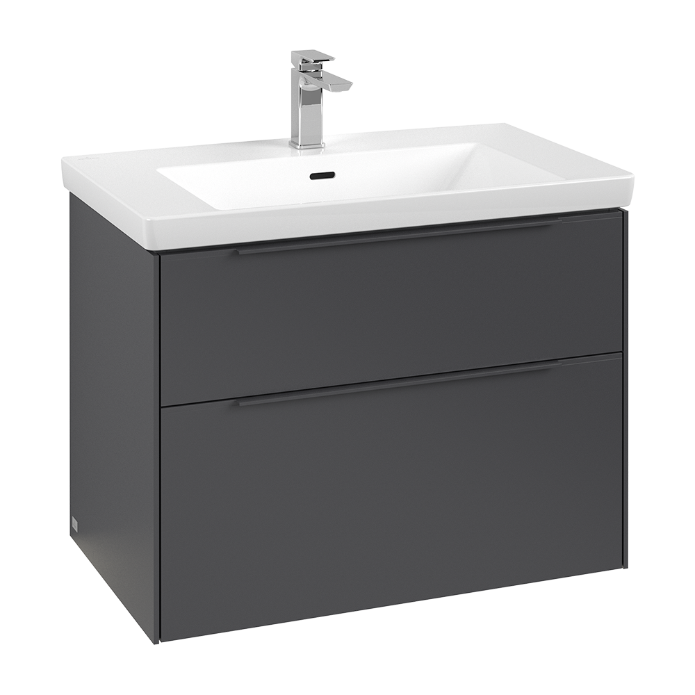 Villeroy and Boch Subway 3.0 Graphite 800mm Wall Hung 2-Drawer Vanity ...