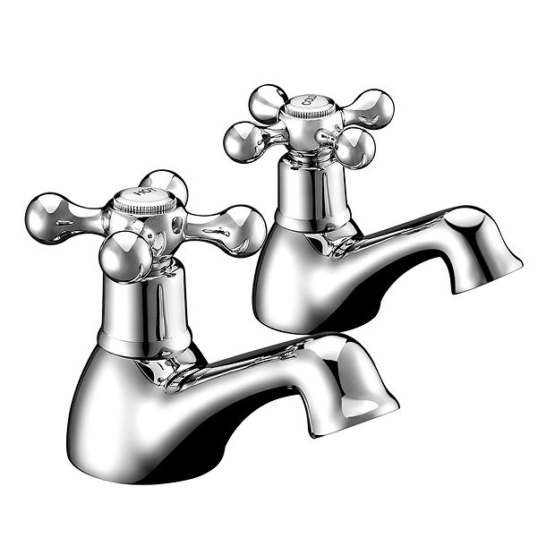 Nuie Viscount Range Basin Taps - Chrome - X381 at Victorian Plumbing UK