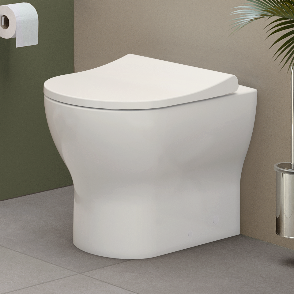 VitrA Evi Round Rimless Back-to-Wall Toilet with Soft-Close Seat