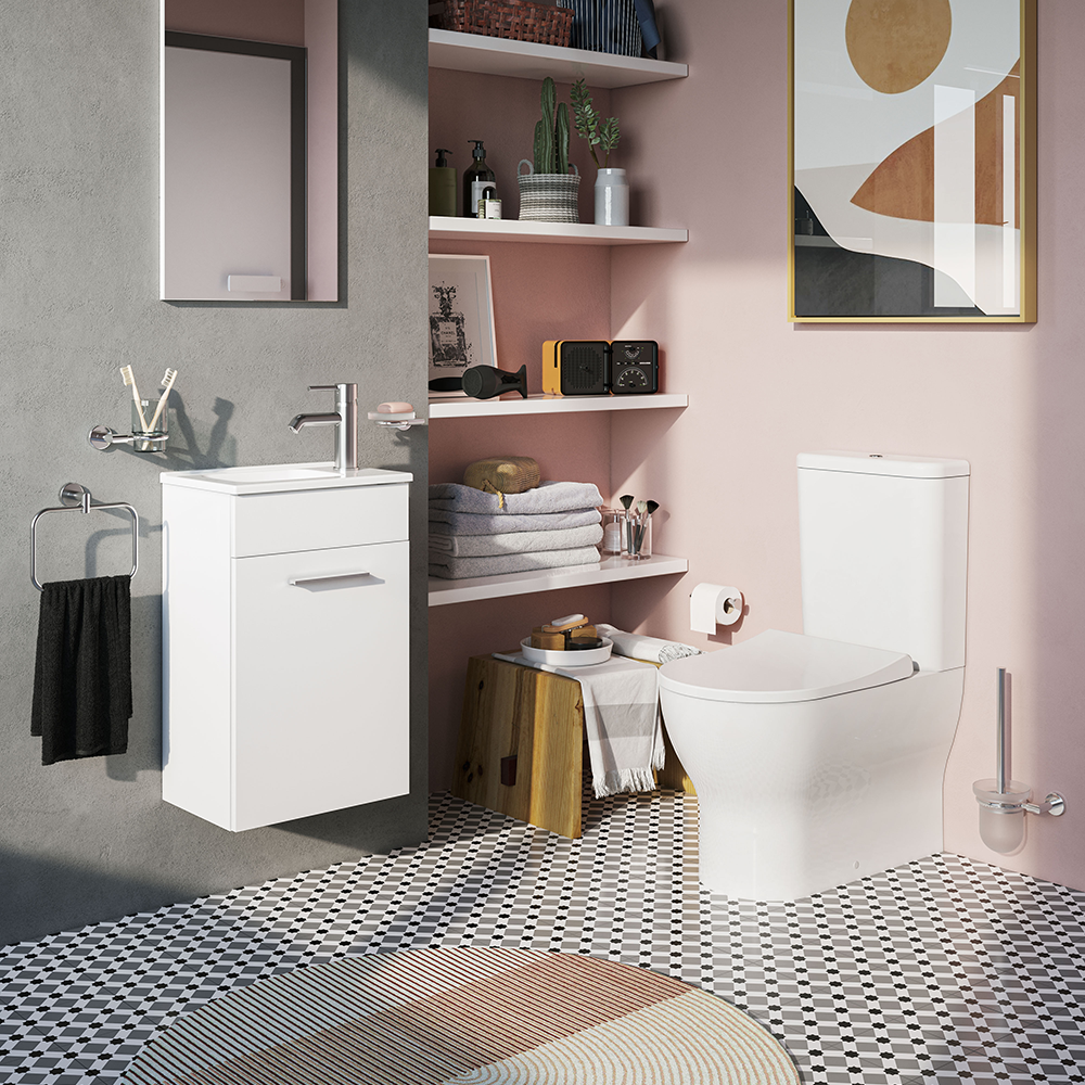 VitrA Evi Round Rimless Close Coupled Toilet - Back-to-Wall with Soft ...