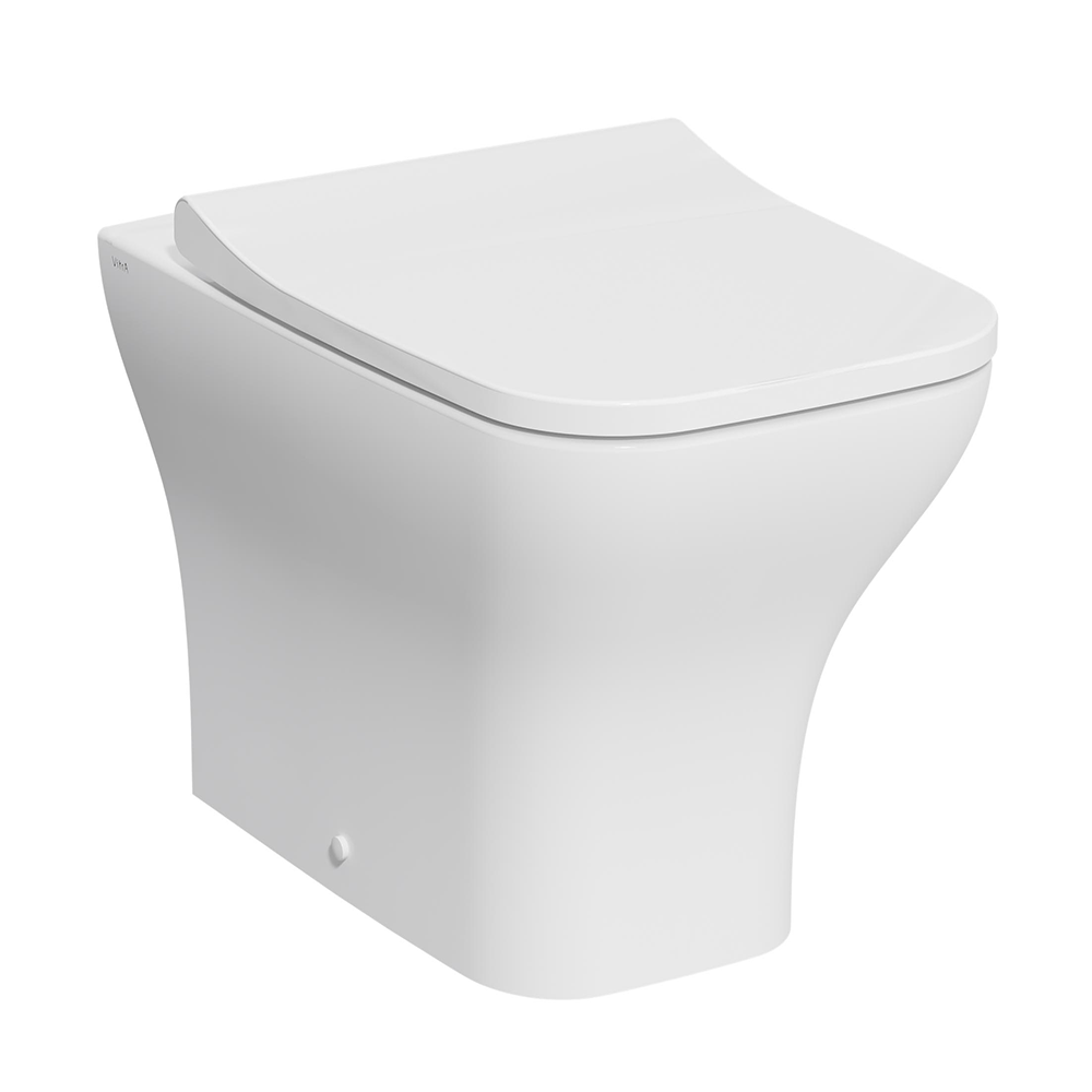 VitrA Evi Square Rimless Back-to-Wall Toilet with Soft-Close Seat